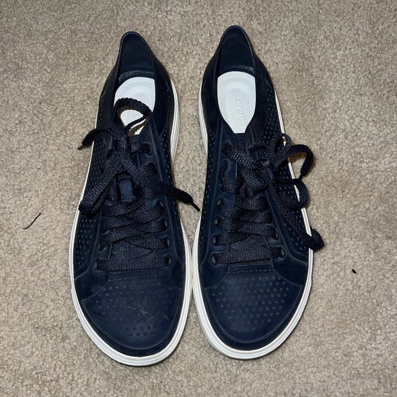 CROCS | Shoes | Crocs Navy Blue White Citaline Roka Lace Up Sneaker Sz ...